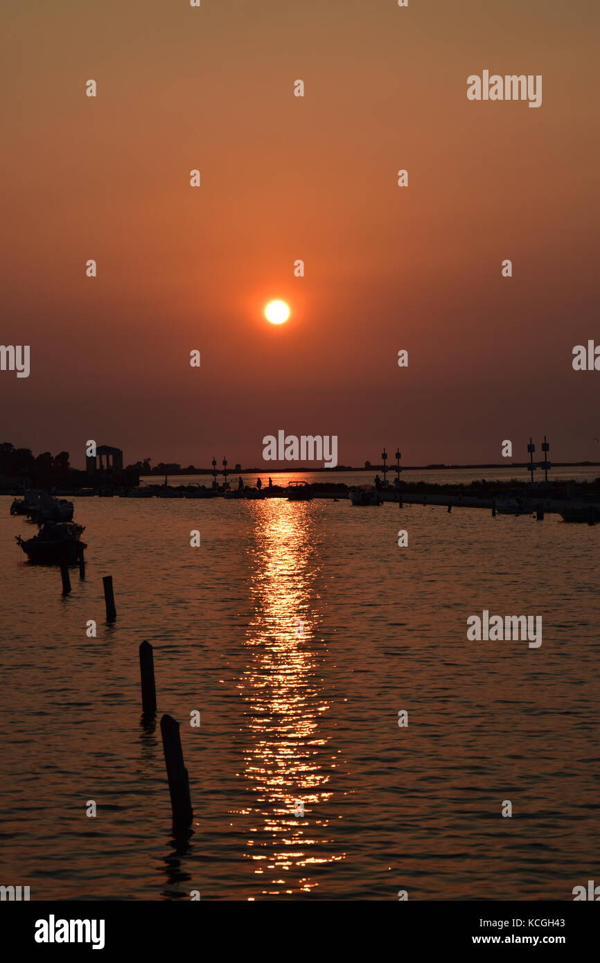 Sunset in Lefkada Town Stock Photo - Alamy