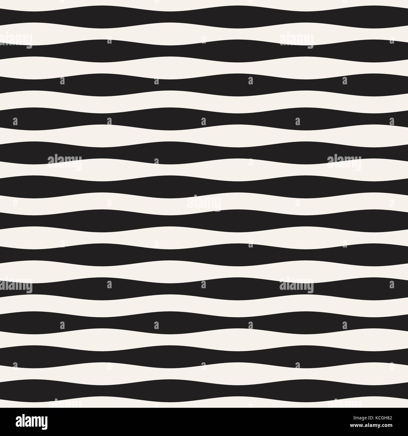 Wavy stripes vector seamless pattern. Retro wavy texture. Geometric ...