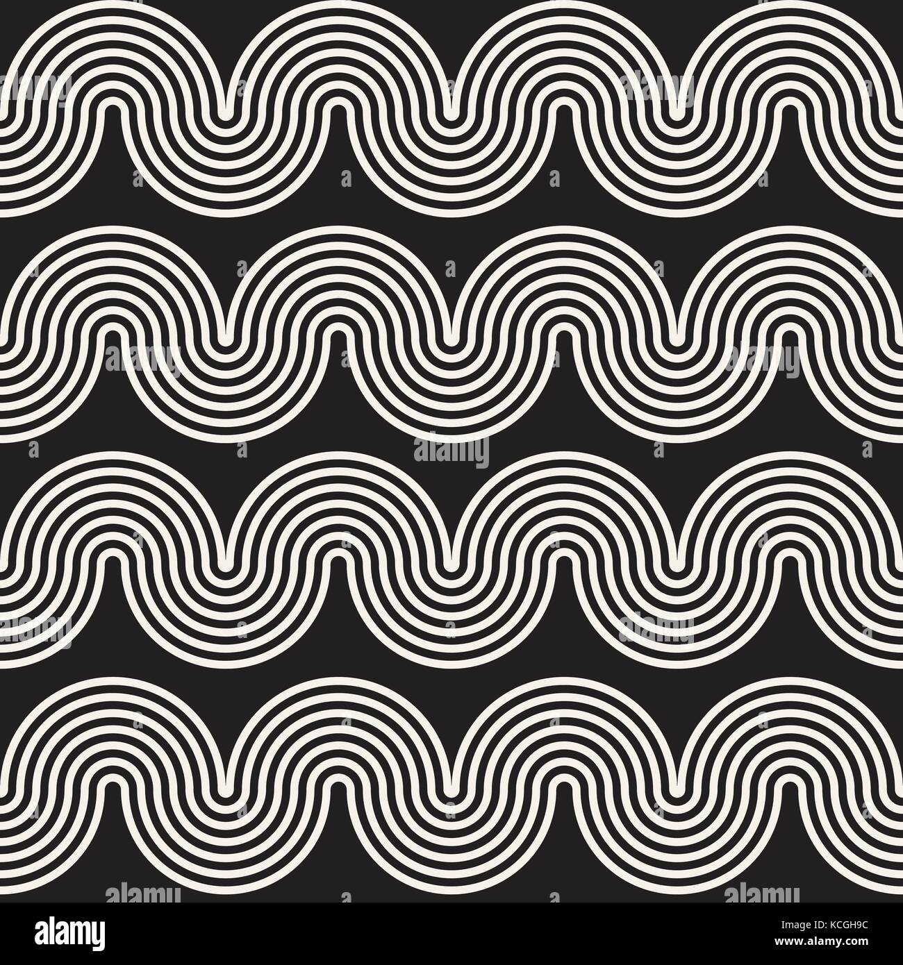 Seamless wavy lines pattern. Repeating vector texture. Stylish stripes ...
