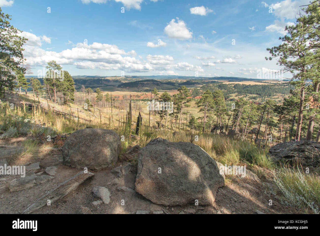 A beautiful view of the Wyoming landscape as viewed from Devils Tower ...