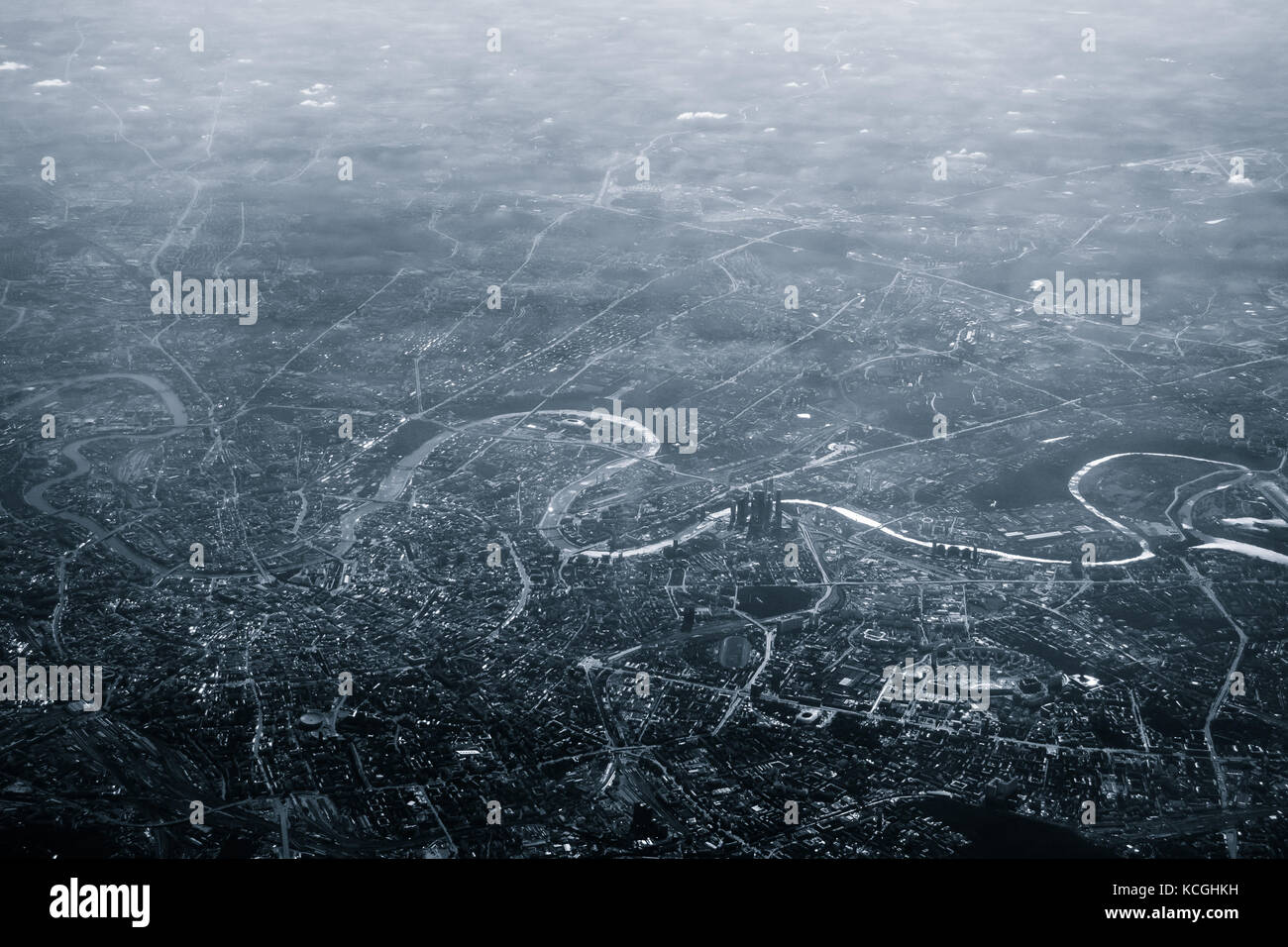 Moscow city aerial view Stock Photo - Alamy