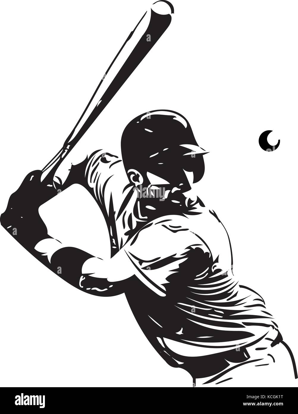 Illustration of baseball player playing with abstract background Stock ...