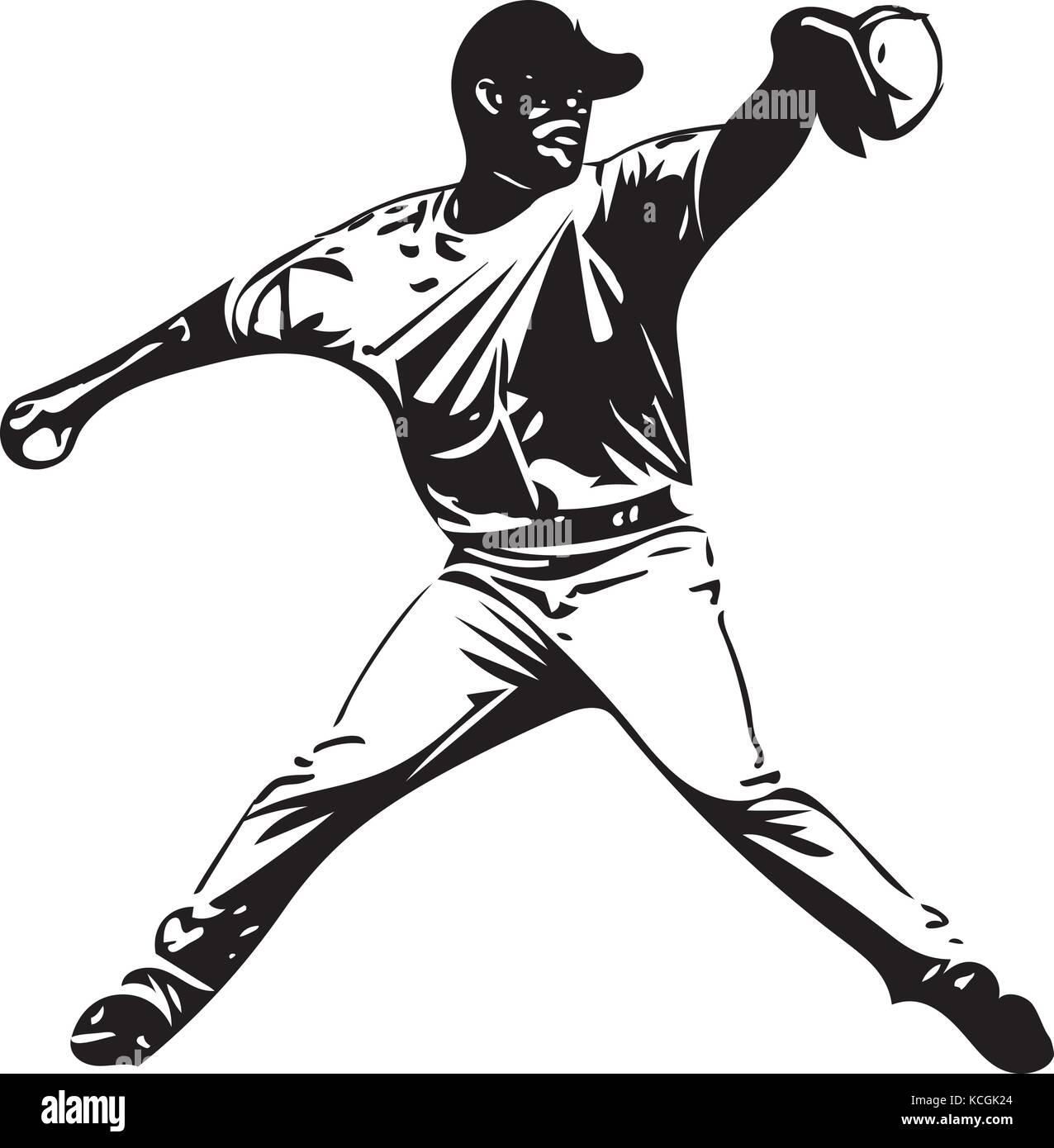 Illustration of baseball player playing with abstract background Stock ...