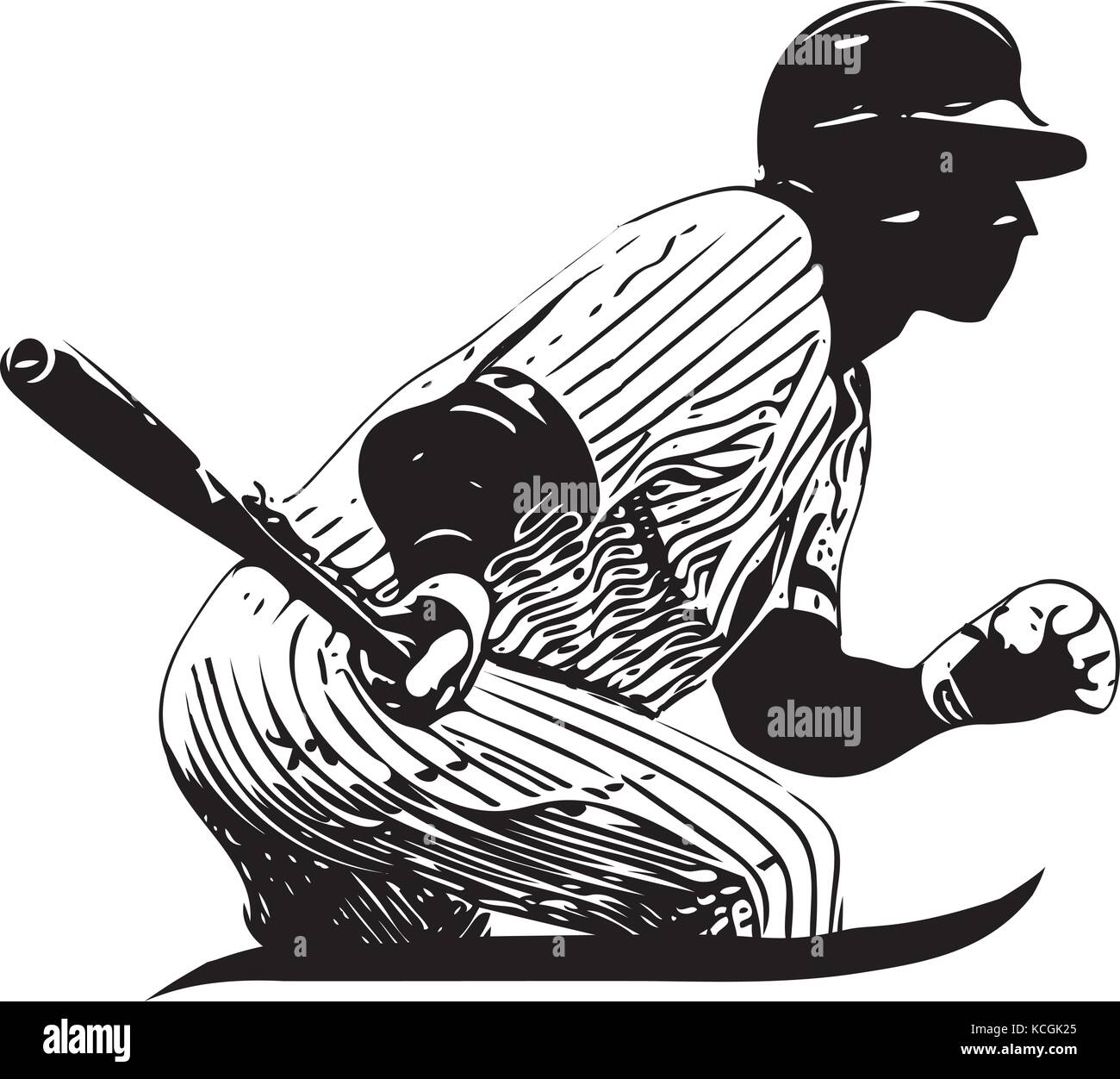 Illustration of baseball player playing with abstract background Stock ...