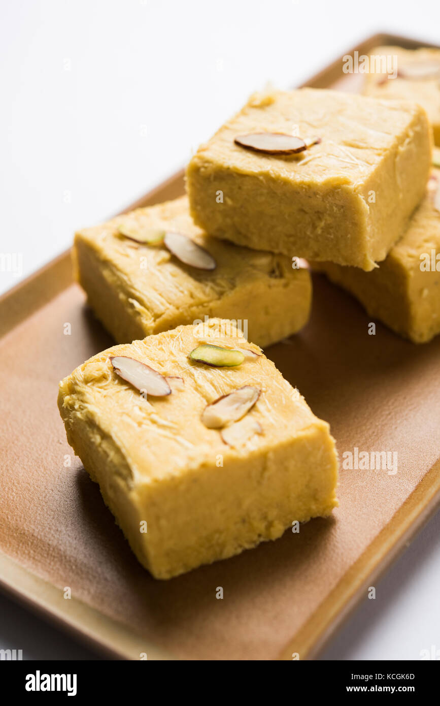 Stock photo of Soan Papdi or Soan roll or Patisa or patisha, popular ...