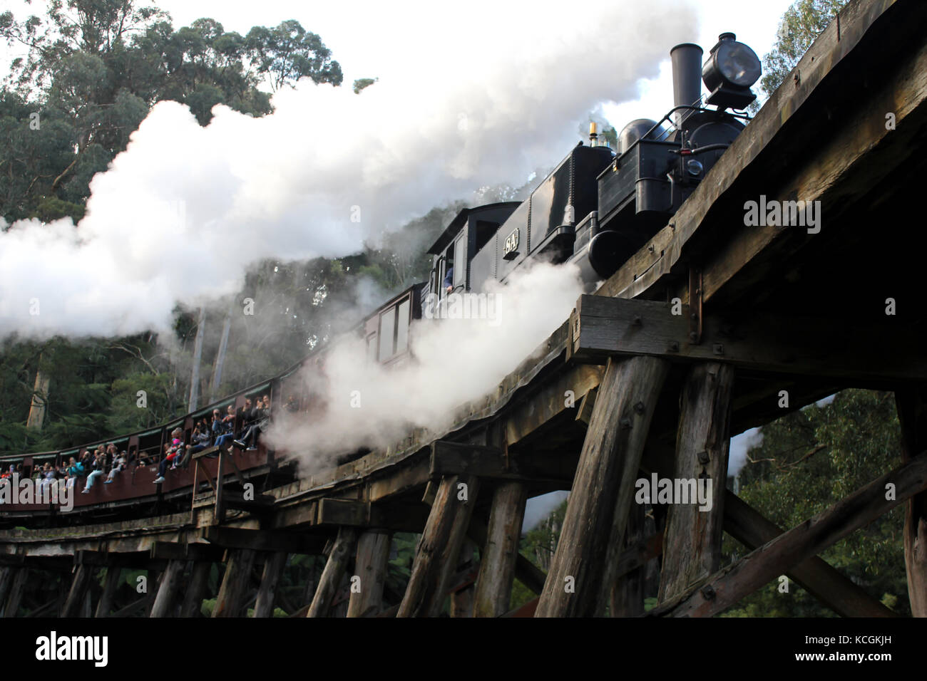 Steam locomotive trestle bridge hi-res stock photography and images - Alamy