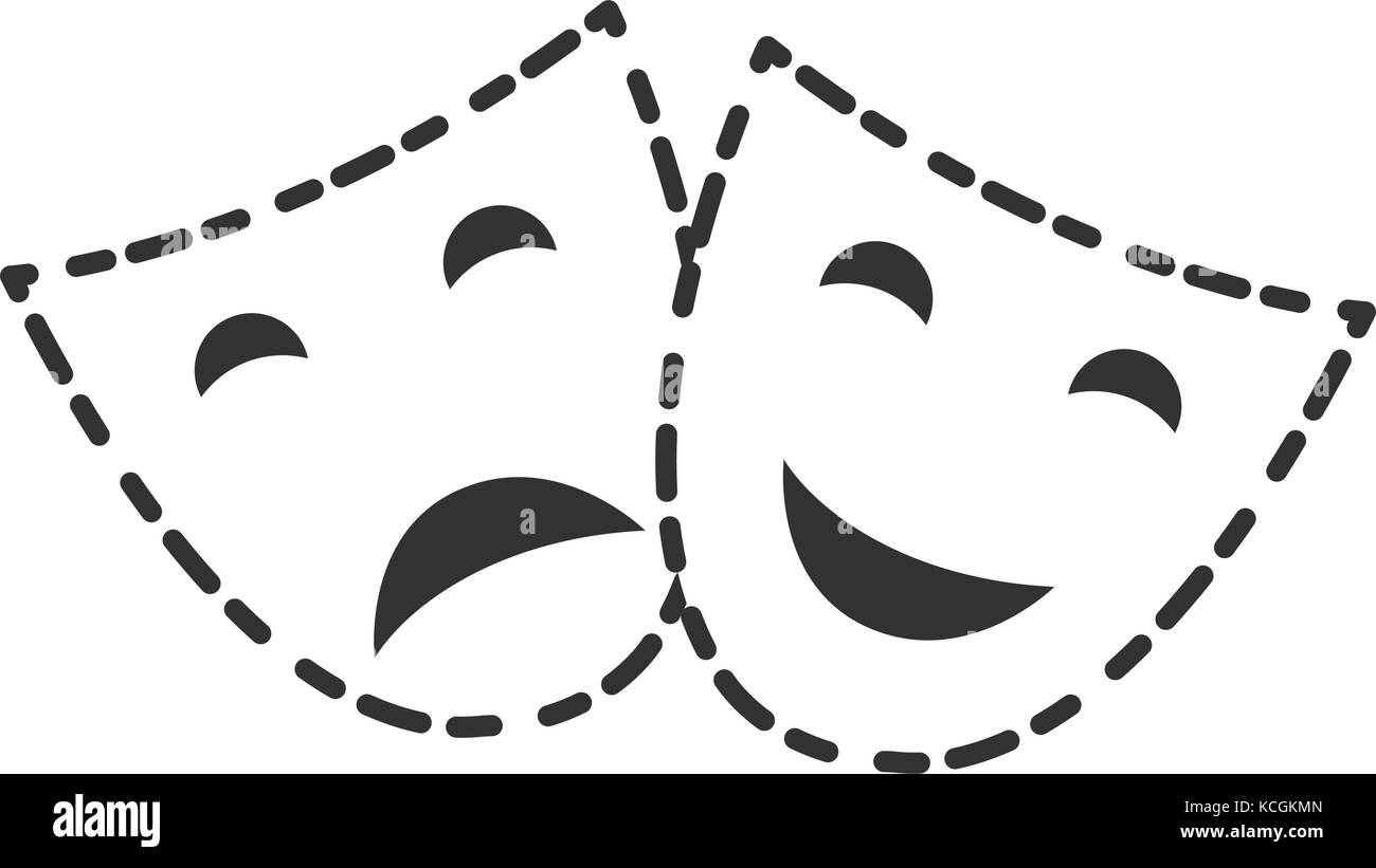 theater faces icon over white background vector illustration Stock ...