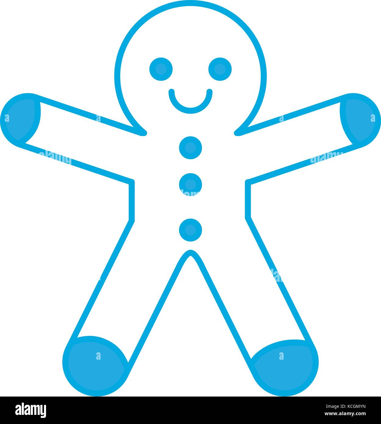 gingerbread man cookie icon over white background vector illustration ...