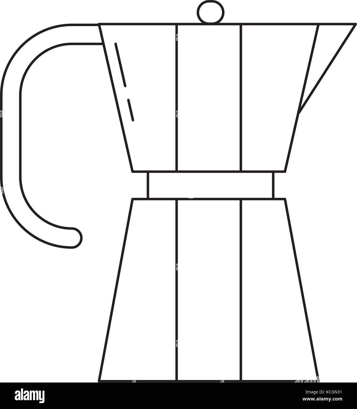 italian coffee maker icon over white background vector illustration ...