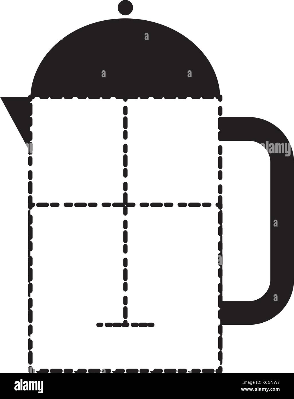 coffee french press icon over white background vector illustration ...