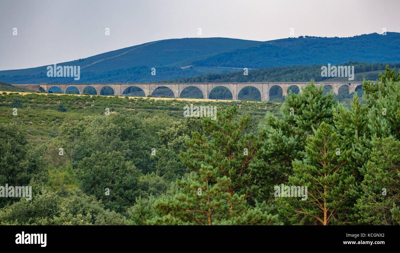 Long stone bridge in the wilderness Stock Photo - Alamy