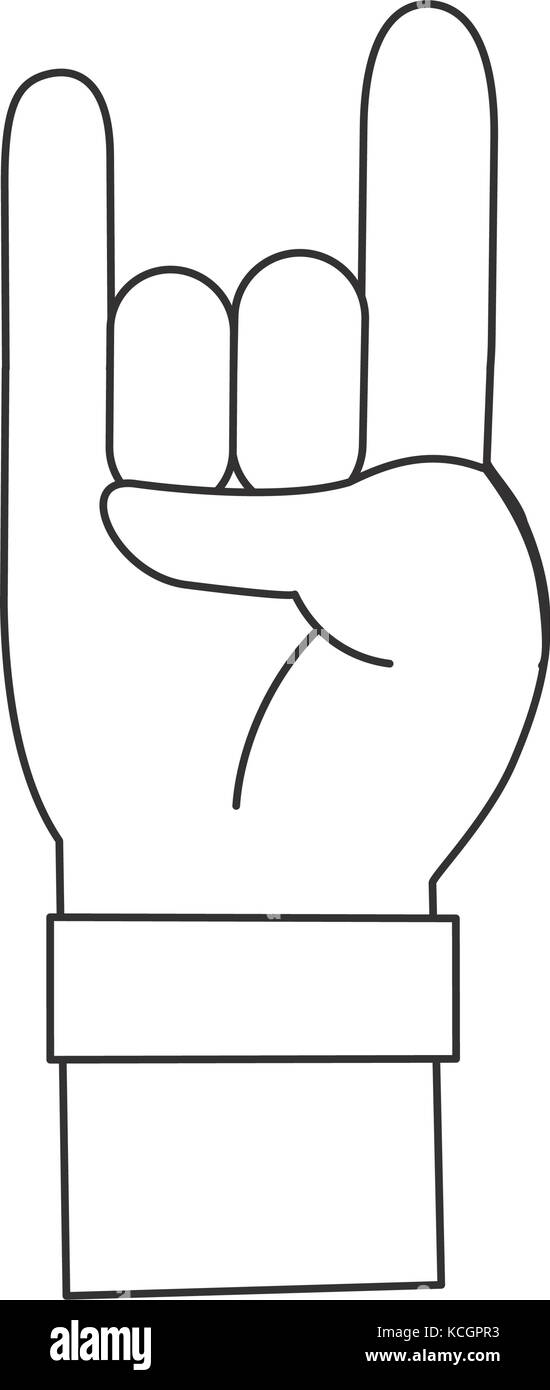 hand with rock symbol icon over white background vector illustration ...