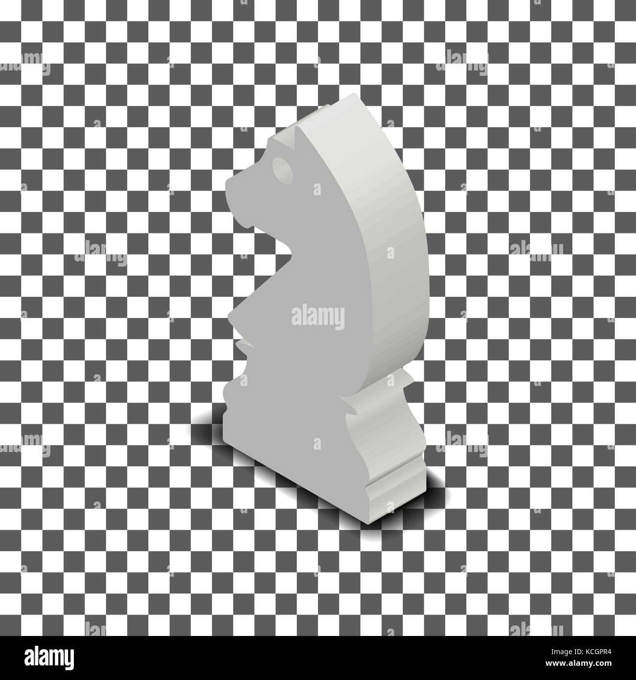 Photo realistic white knight chess piece. 3D isometric style, vector ...