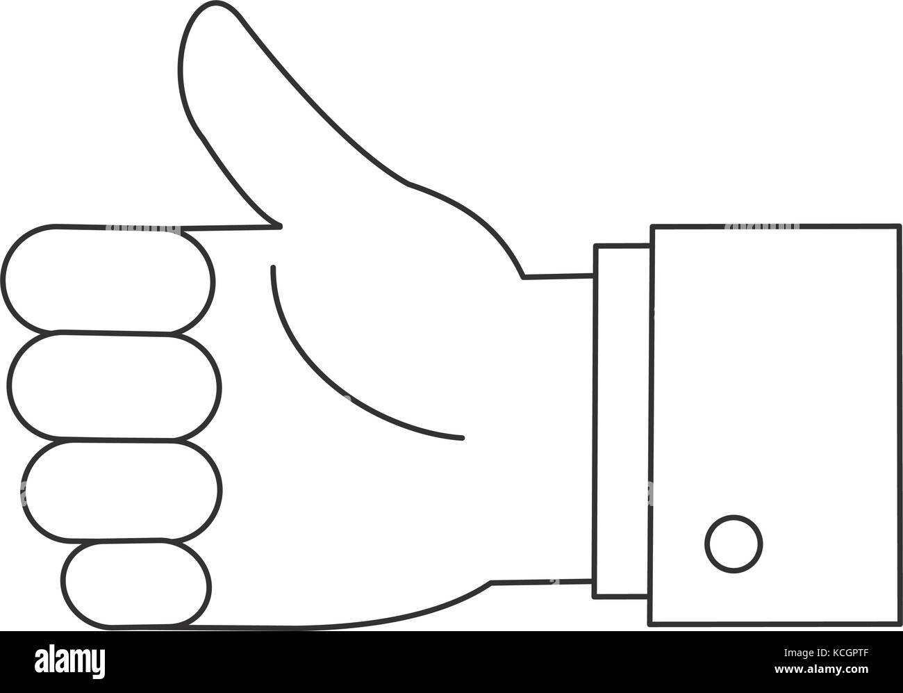 hand with thumb up icon over white background vector illustration Stock ...
