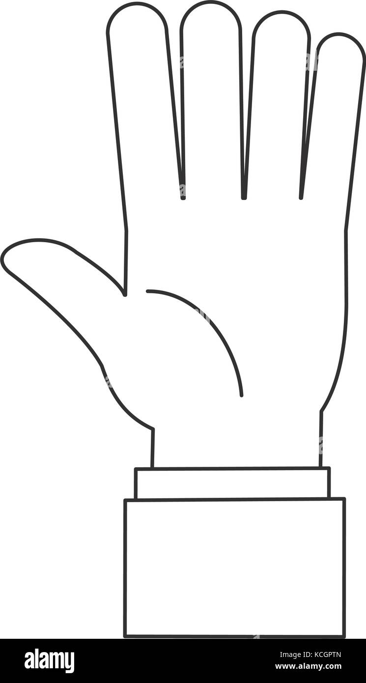 human hand icon over white background vector illustration Stock Vector ...