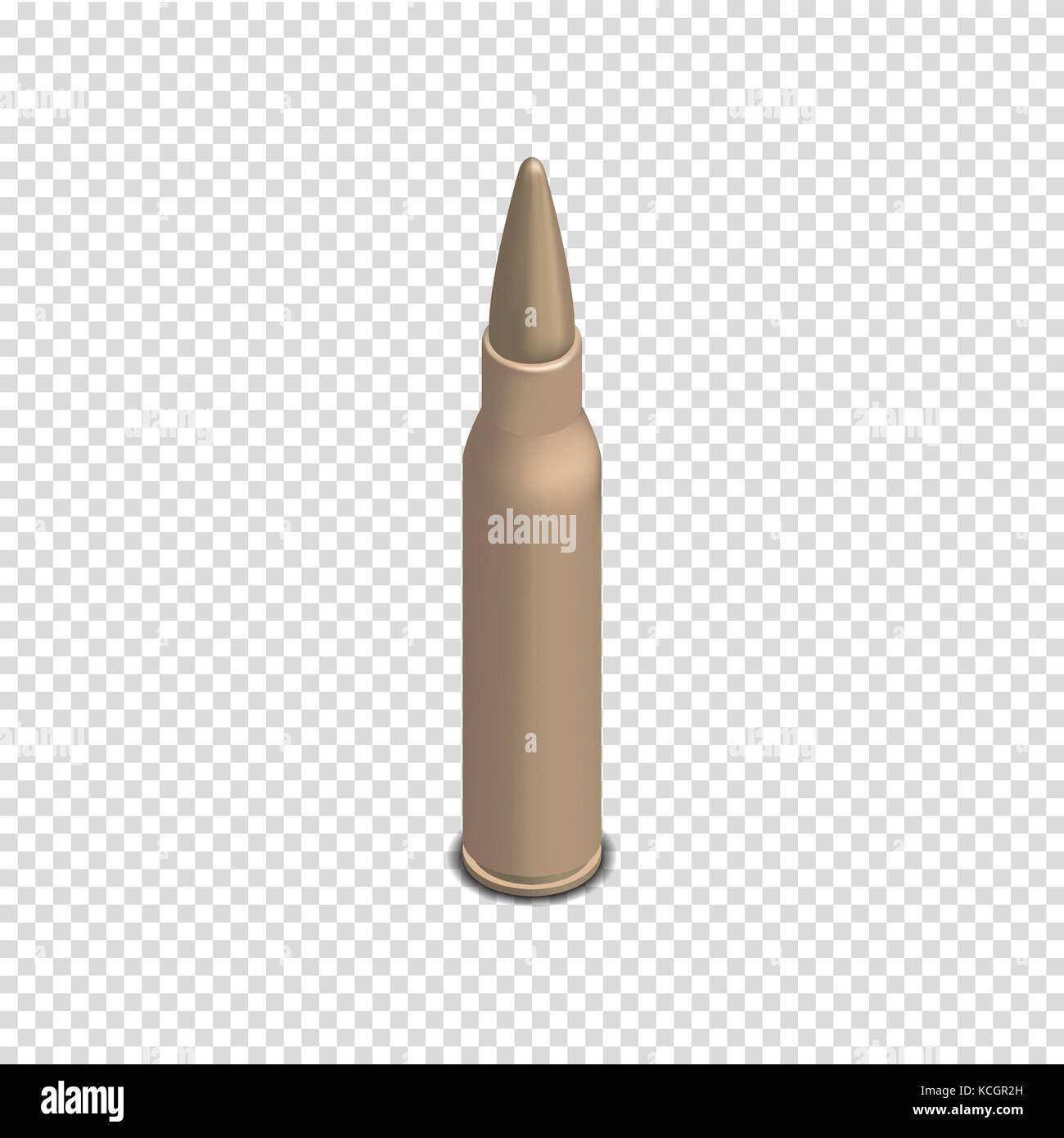Photorealistic cartridge with a bullet isolated on white background ...