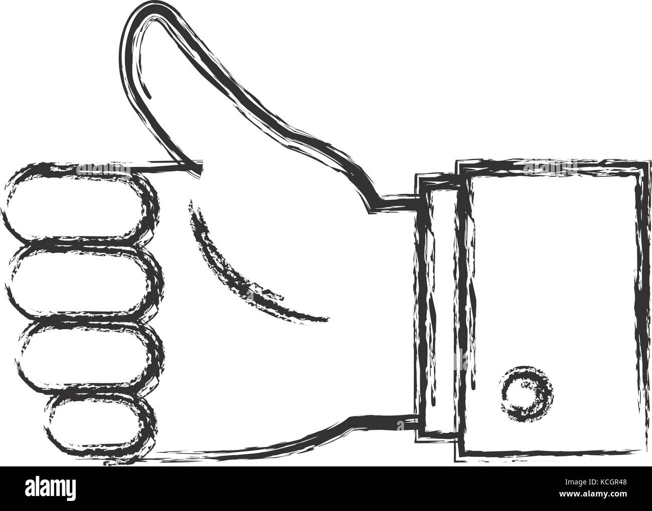 hand with thumb up icon over white background vector illustration Stock ...