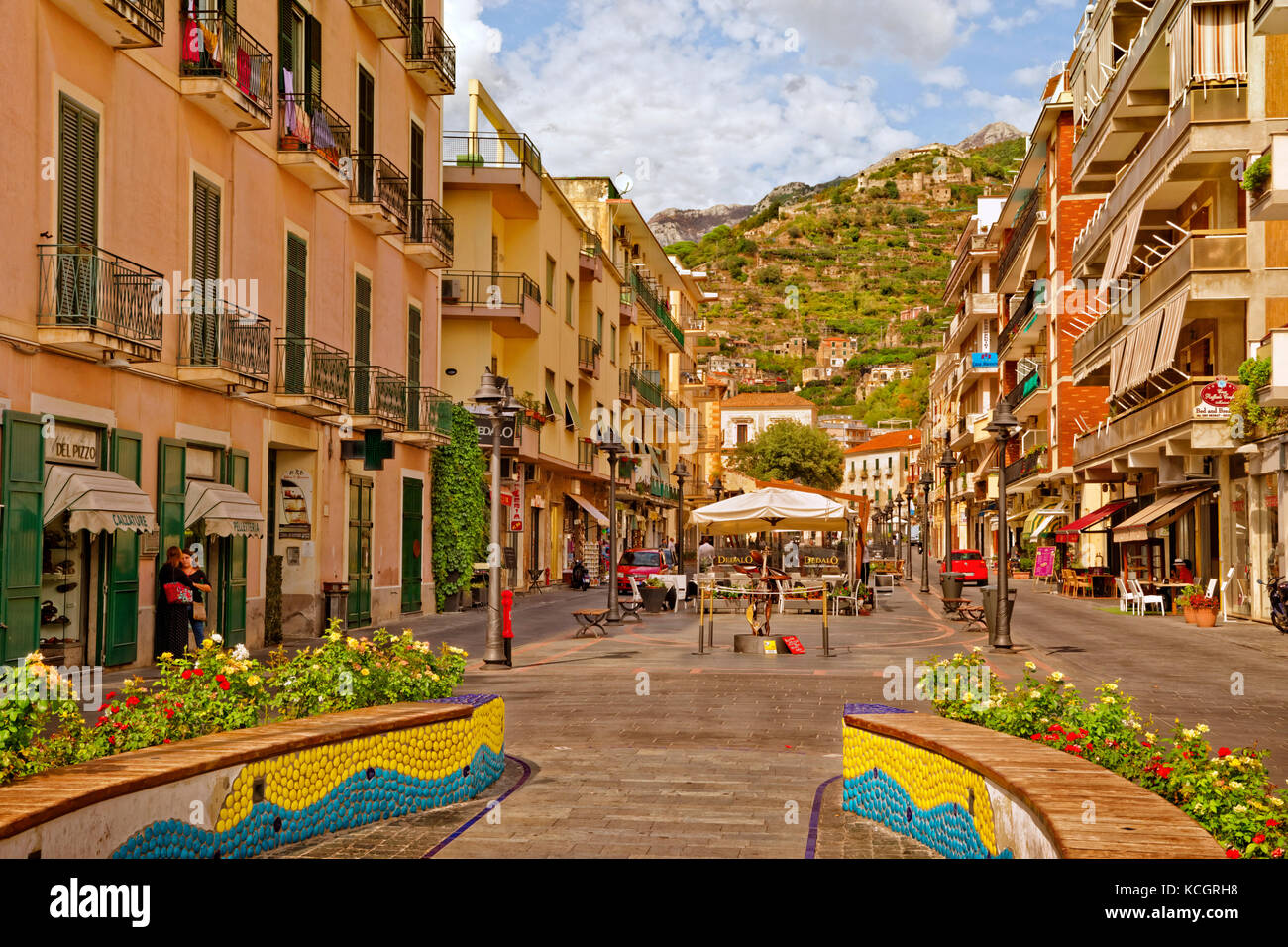 Amalfi coast township of Maiori on the south coast of the Sorrentine ...