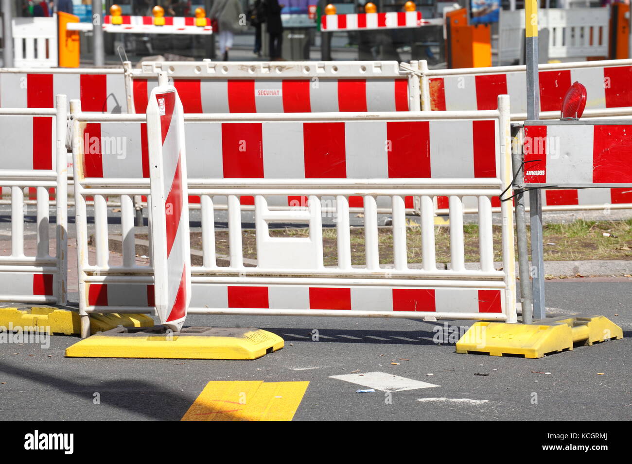Construction site barrier Stock Photo - Alamy