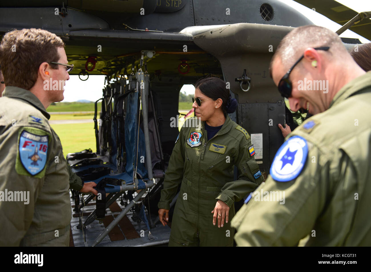 Colombian Air Force Capt. Maria Charry, a UH-60 Black Hawk helicopter ...