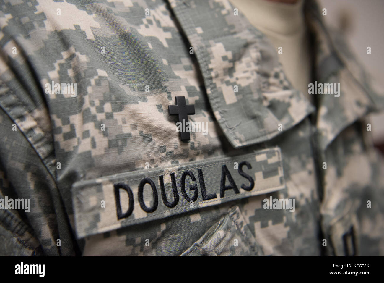 U.S. Army 1st Lt. Joseph Douglas, a chaplain with the 178th Engineer ...