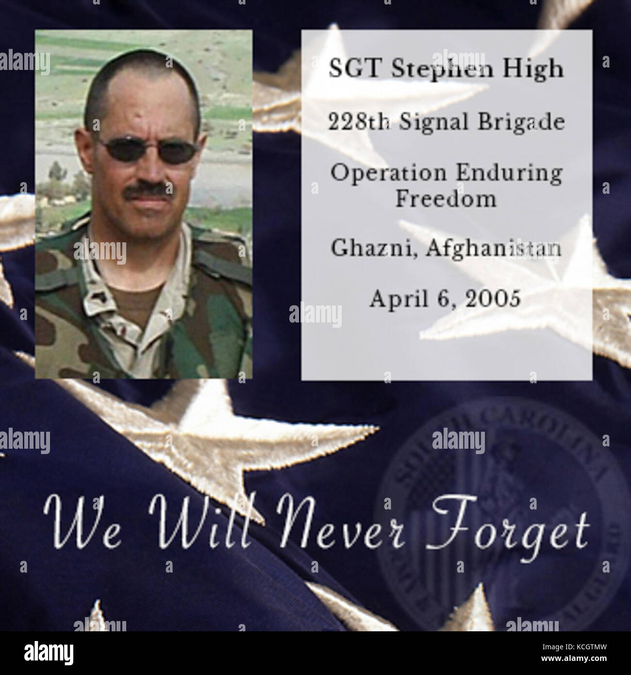 U.S. Army Sgt. Stephen High, 45, of Spartanburg, South Carolina ...