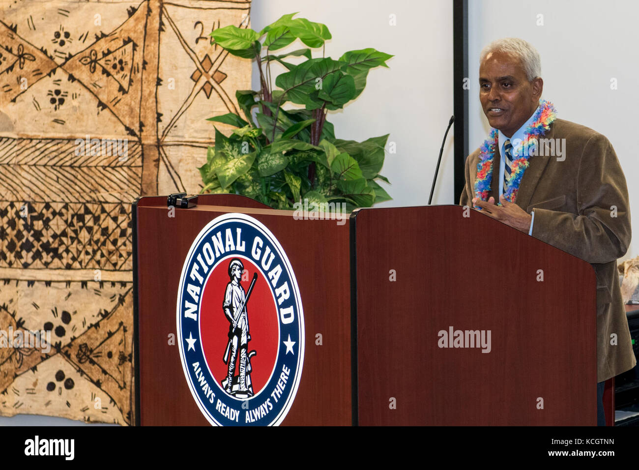 Guest speaker Dr. Raj Aluri speaks during the Asian American Pacific ...