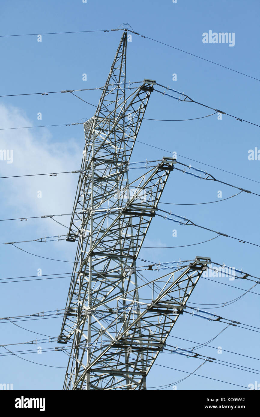 Electricity pylon or tower, Power Line Stock Photo - Alamy