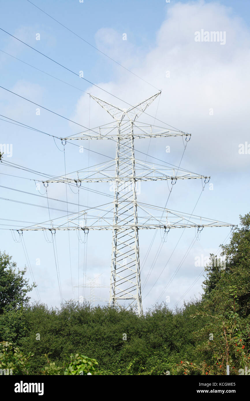 Electricity pylon or tower, Power Line Stock Photo - Alamy