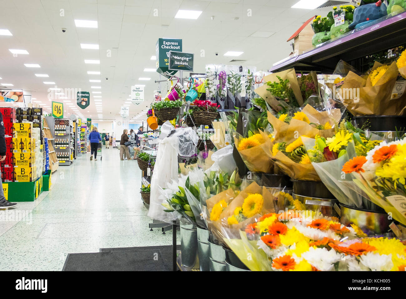 Shopping in a supermarket - the interior of a Morrisons Supermarket ...