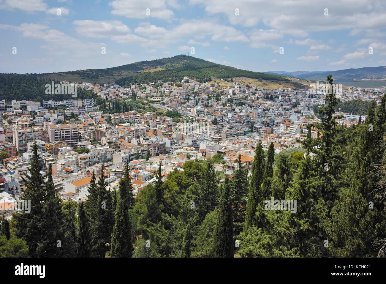 Panoramic view of Lamia City, Central Greece Stock Photo - Alamy