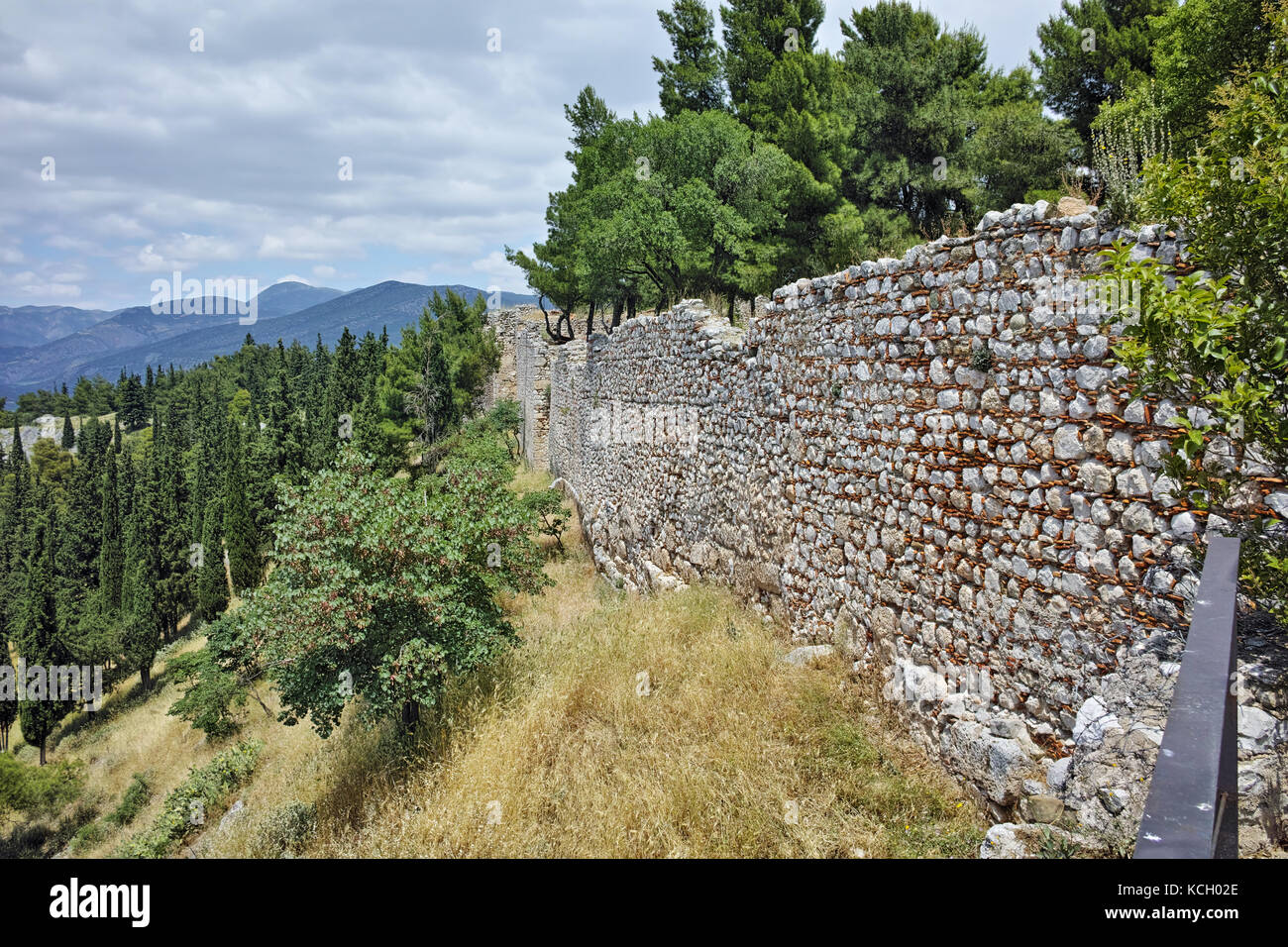 Wall of the castle of Lamia City, Central Greece Stock Photo - Alamy