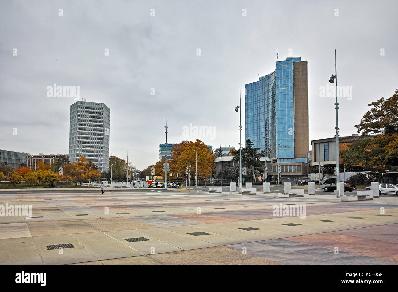 Business buildings in city of Geneva, Switzerland Stock Photo - Alamy