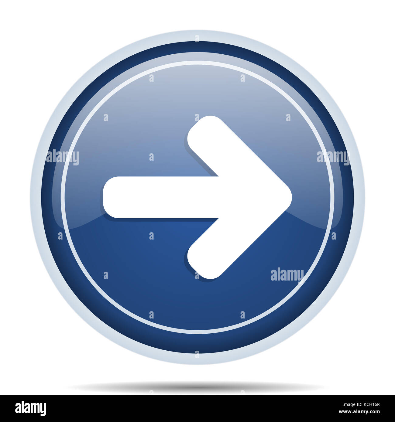 Right arrow blue round web icon. Circle isolated internet button for ...