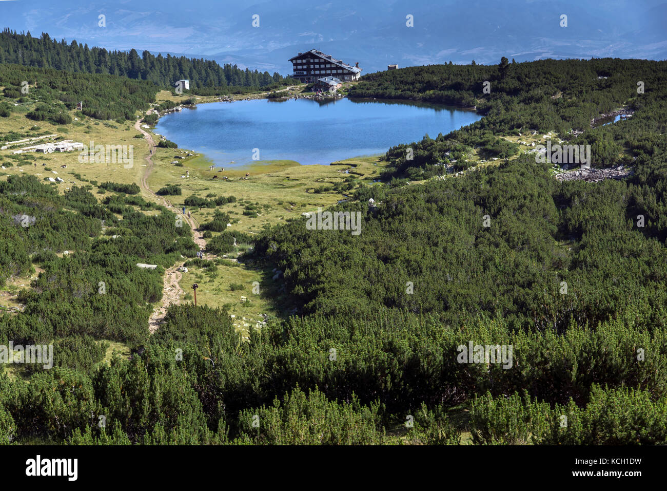 Panorama to Bezbog Lake, Pirin Mountain, Bulgaria Stock Photo - Alamy