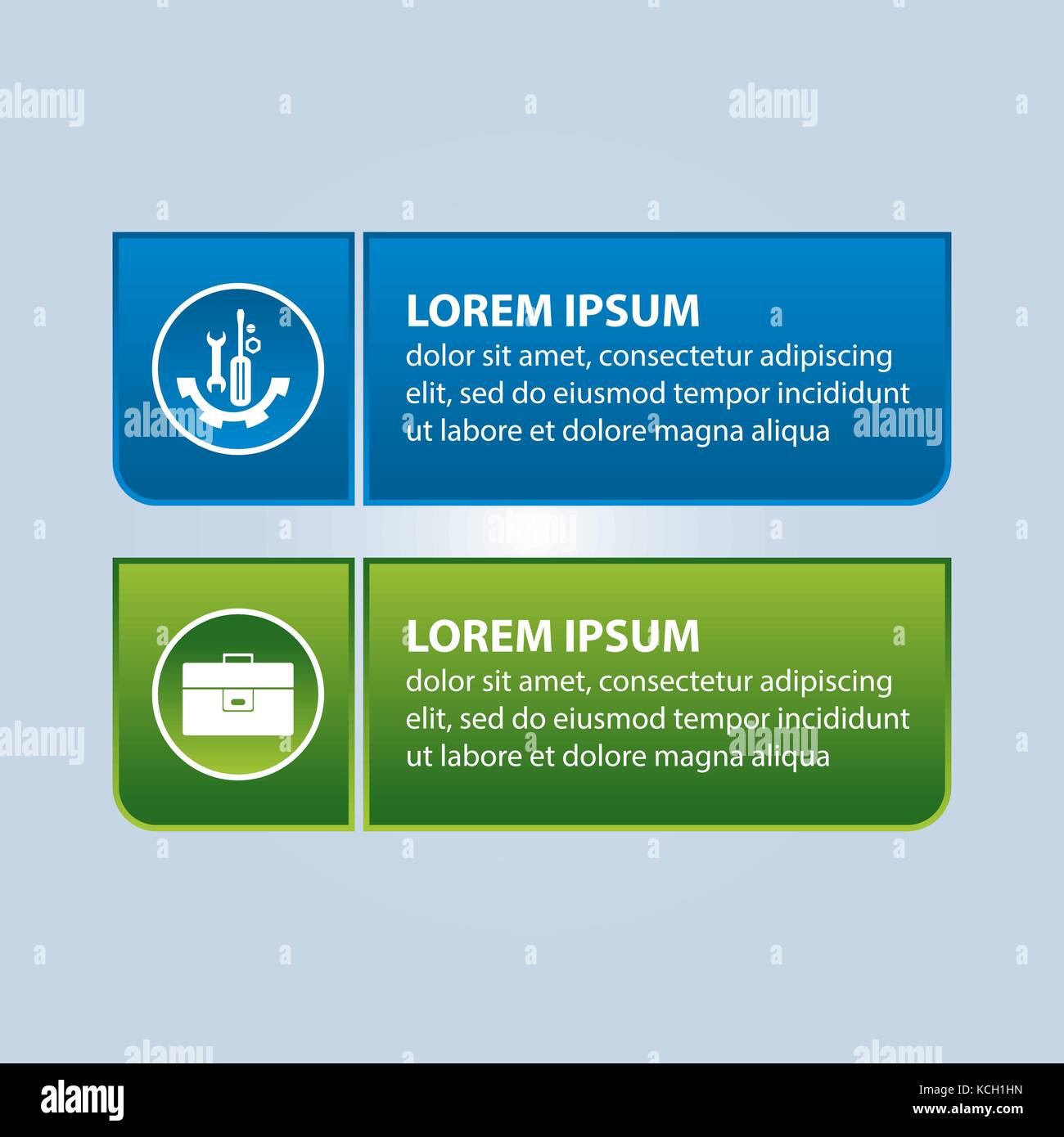 Vector illustration. An infographic template with 2 steps and an image ...