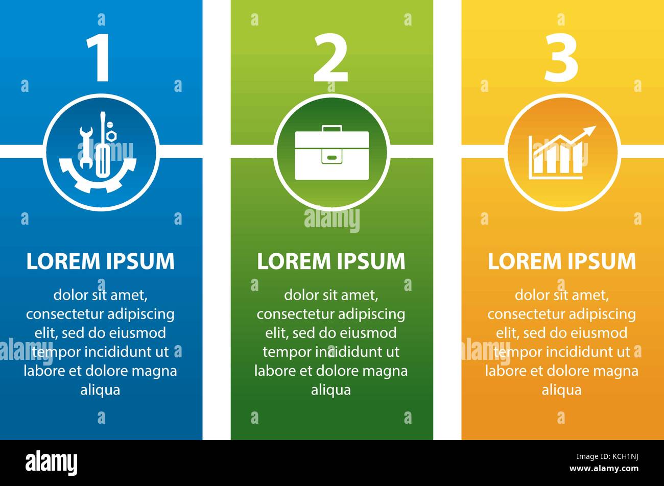 Vector illustration. An infographic template with 3 steps and an image ...