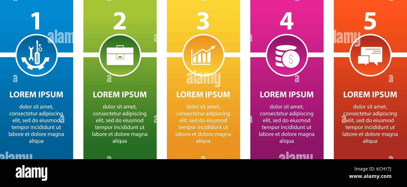 Vector illustration. An infographic template with 5 steps and an image ...