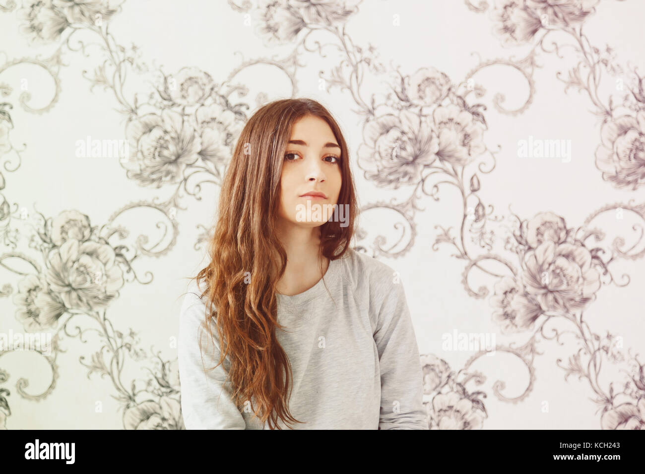 Young pretty woman look at you Stock Photo - Alamy