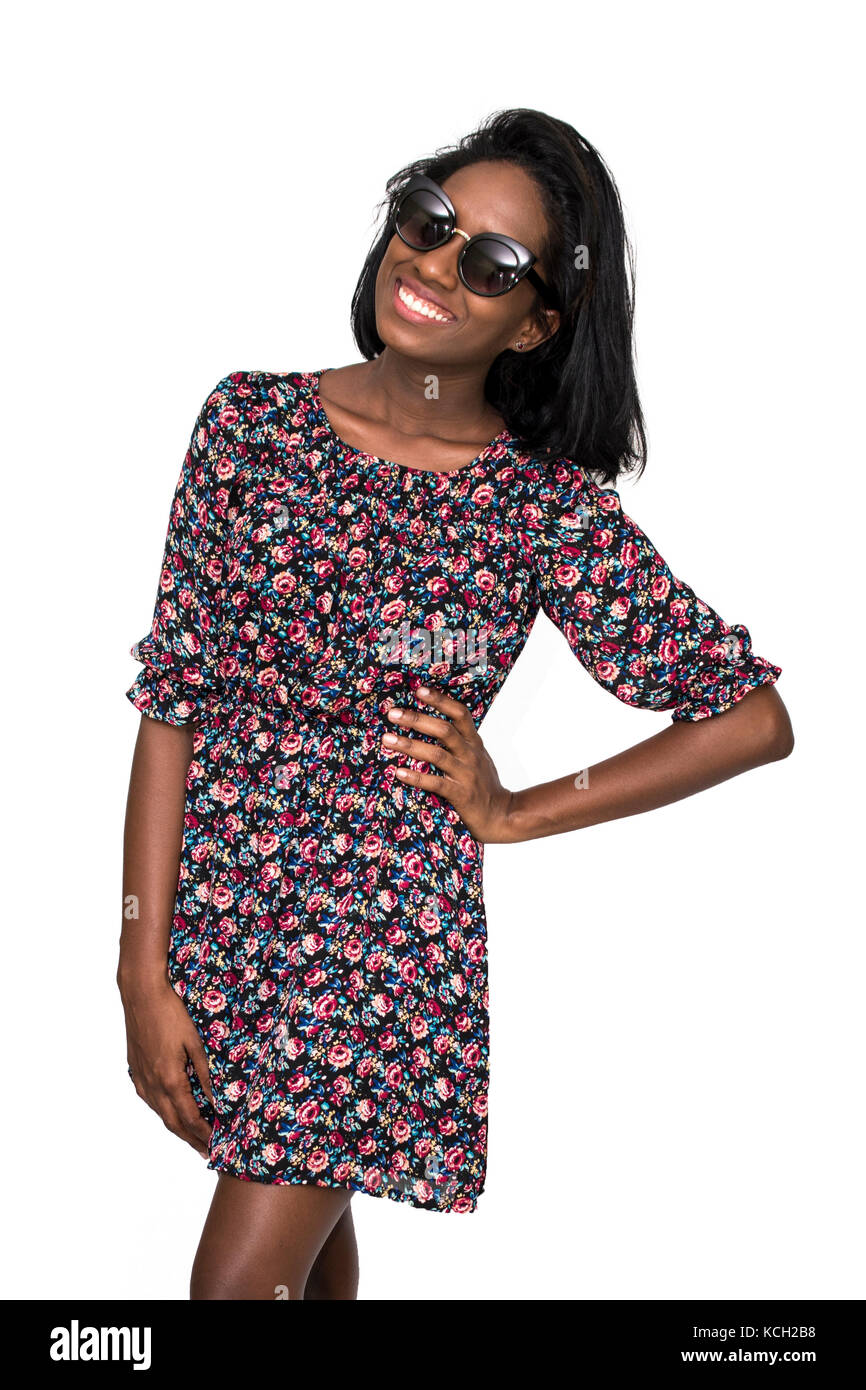 Woman black hair wearing Cut Out Stock Images & Pictures - Alamy