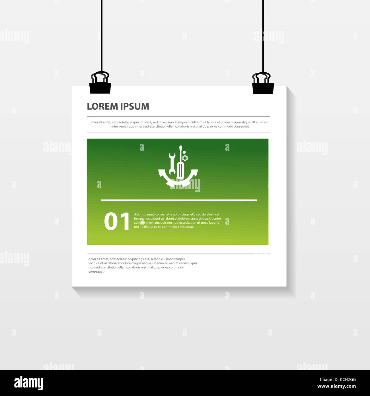 Vector illustration. Infographic pattern on a suspended sheet of paper ...