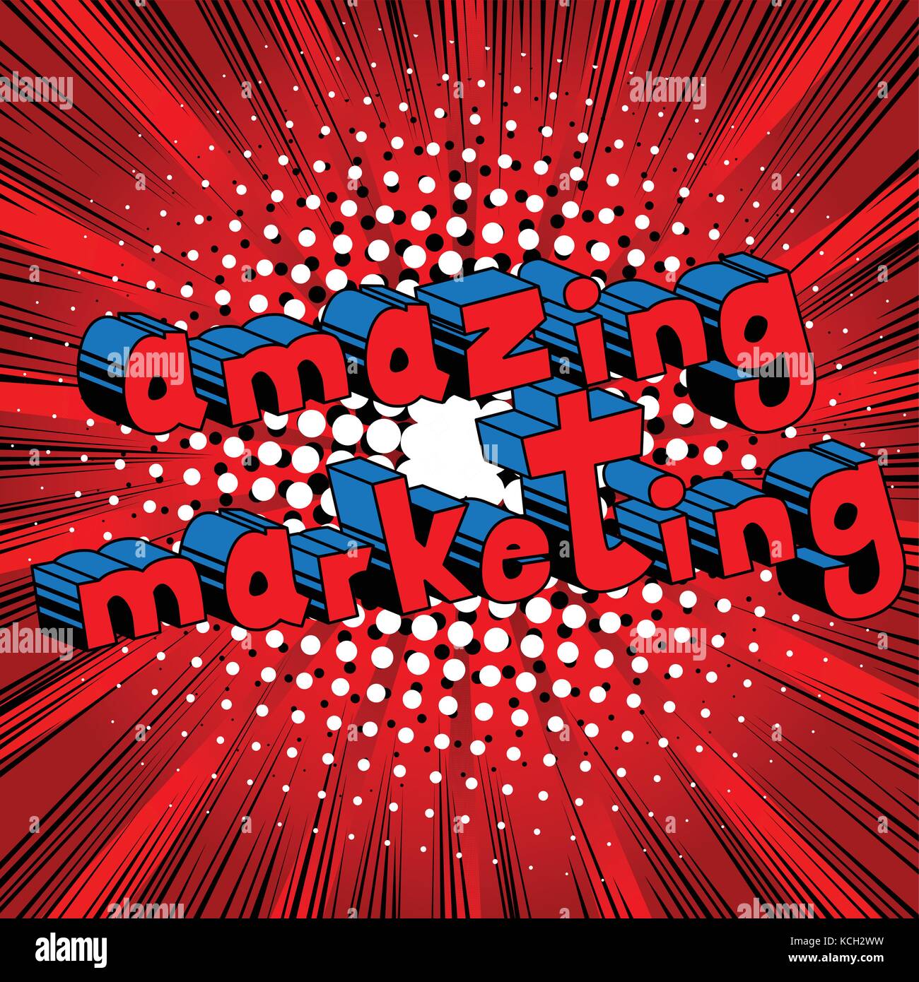 Amazing Marketing - Comic book style word on abstract background Stock ...