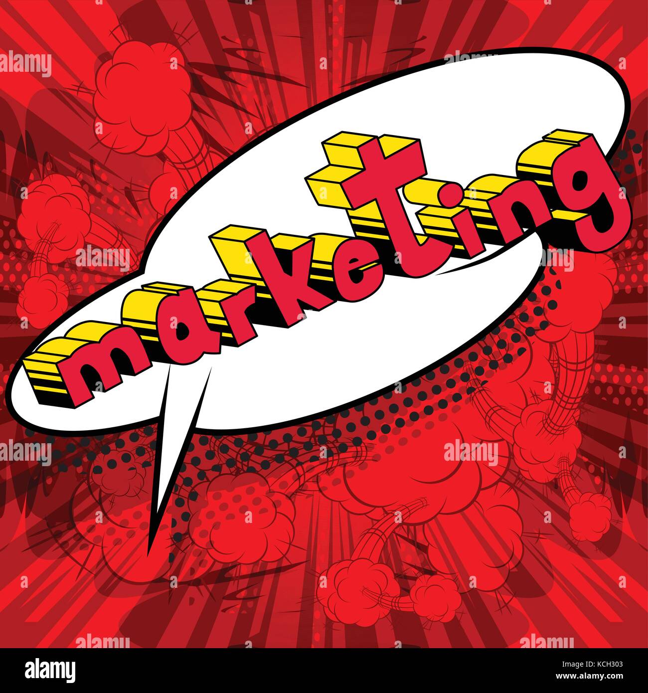 Marketing - Comic book style word on abstract background Stock Vector ...