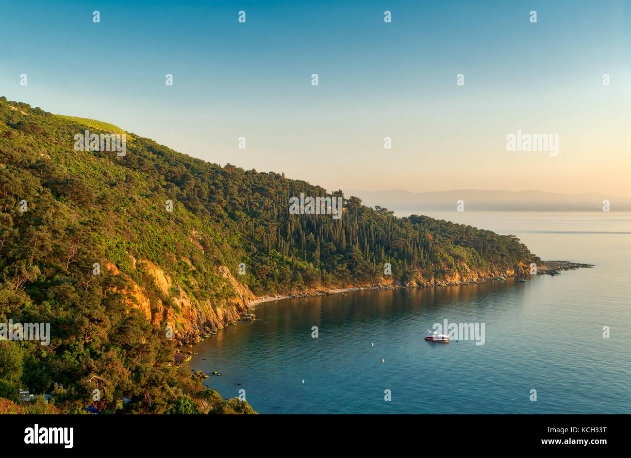 View from the top of mountains of Buyukada island, one of the Princess ...