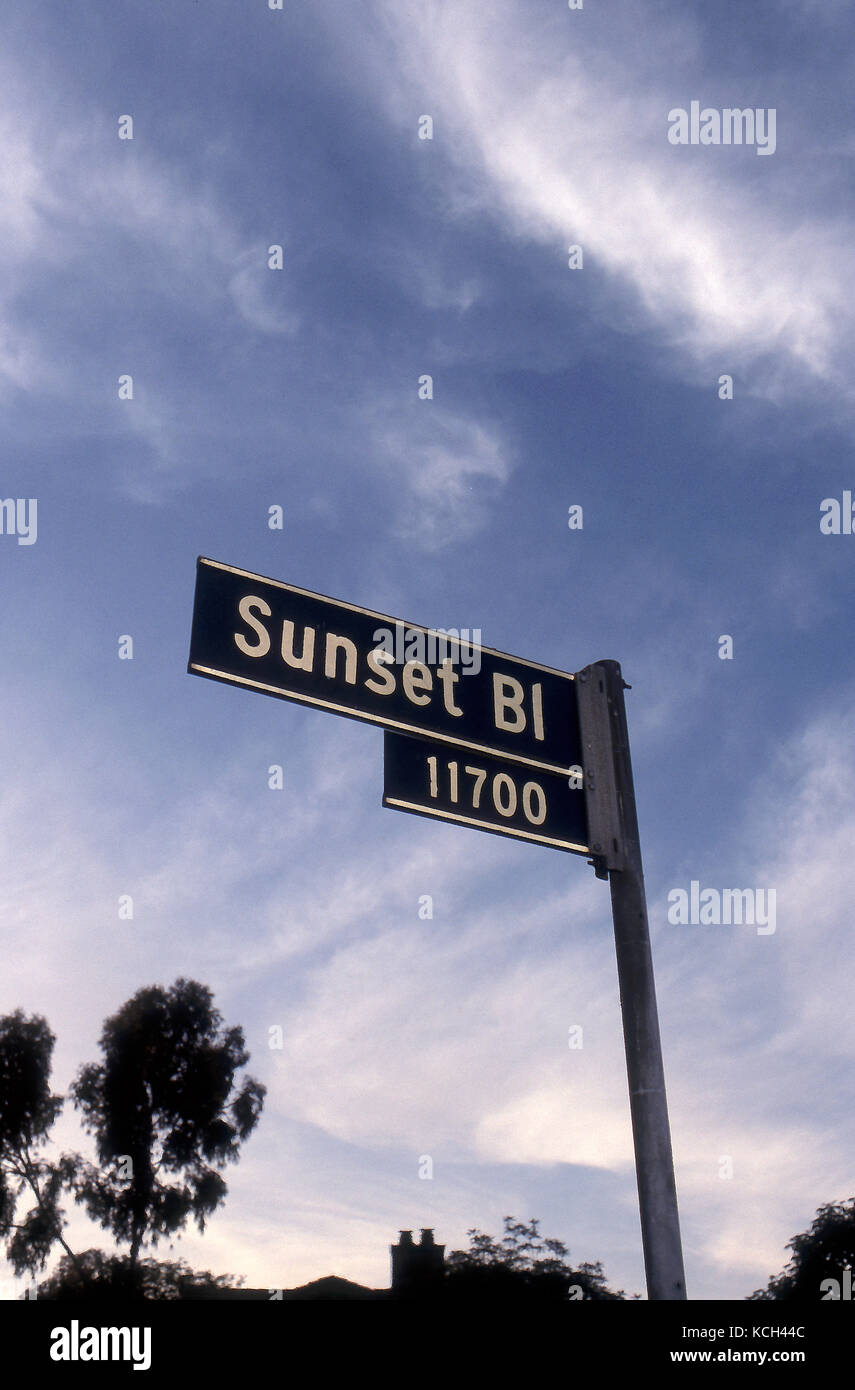 Sunset Blvd. street sign Stock Photo - Alamy