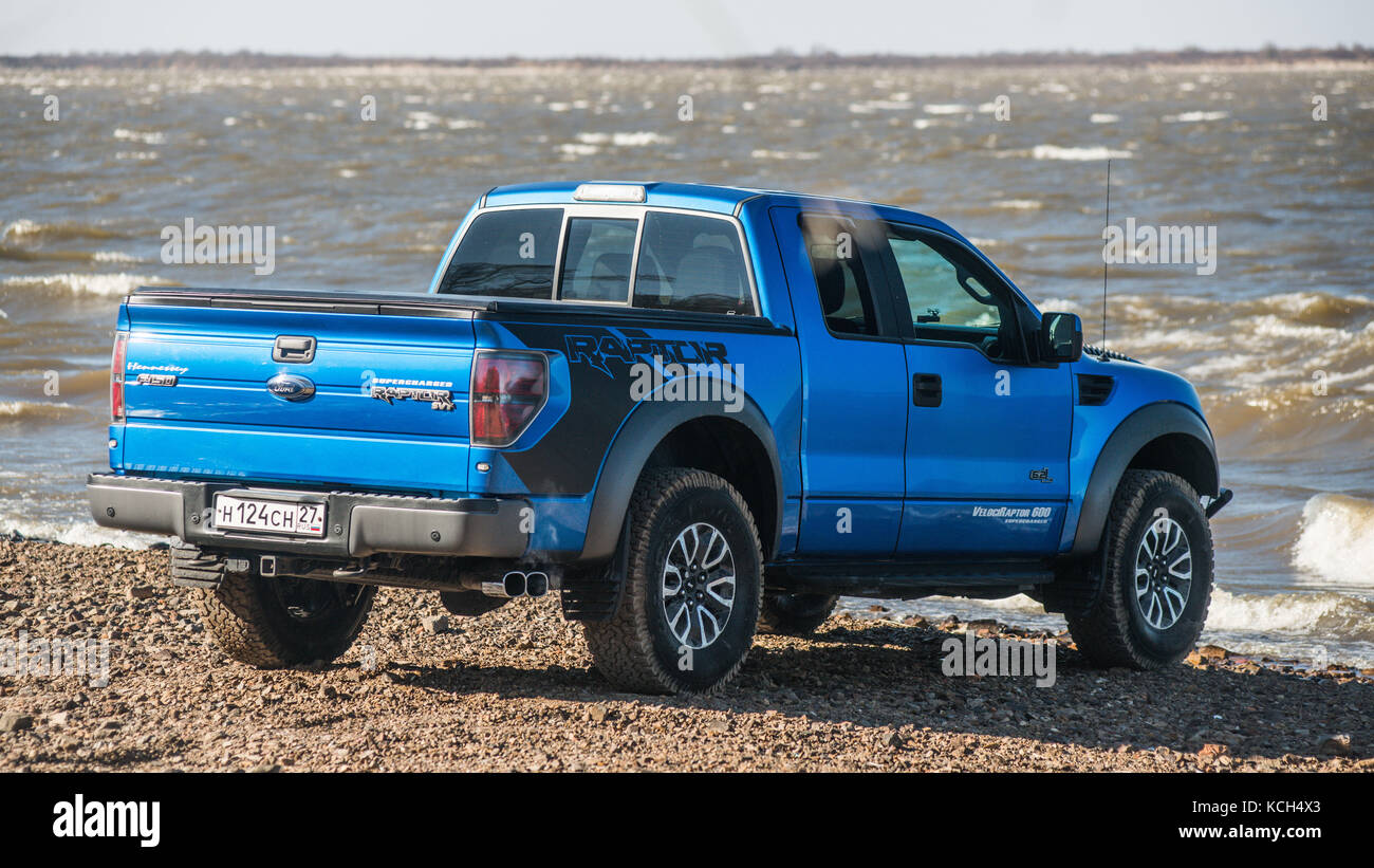 Khabarovsk, Russia - october 20, 2016: Ford F150 Raptor SUV is on the ...