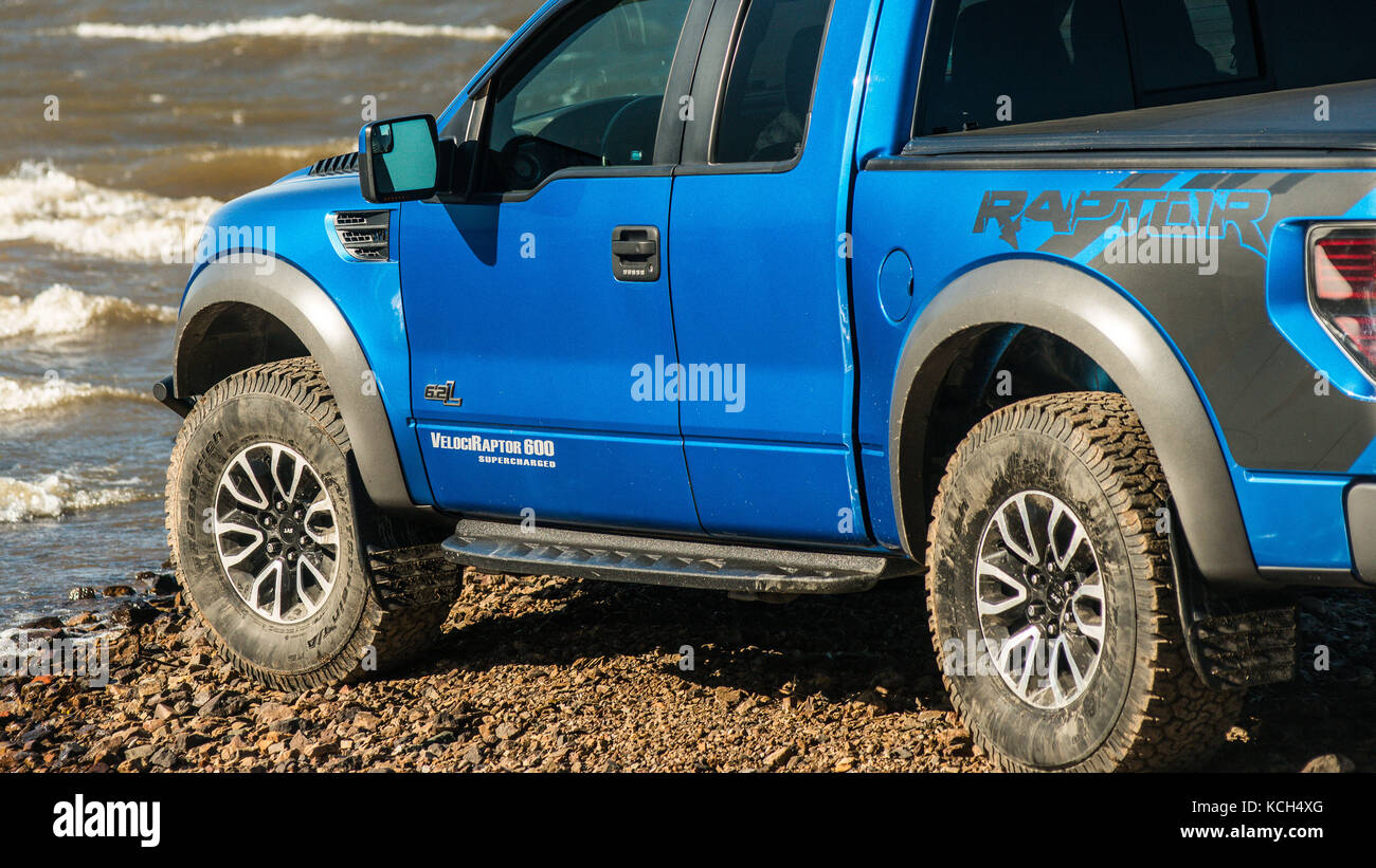Khabarovsk, Russia - october 20, 2016: Ford F150 Raptor SUV is on the ...