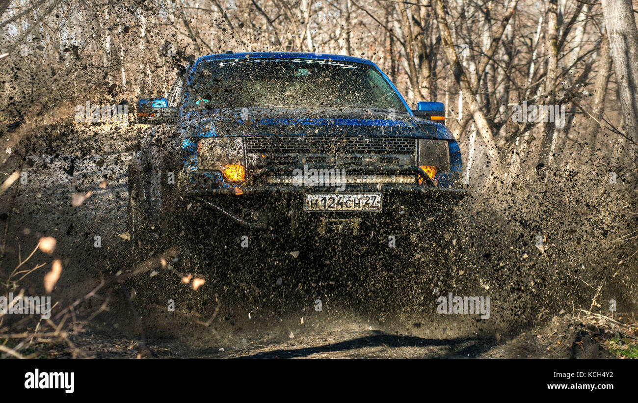 Khabarovsk, Russia - october 20, 2016: Ford F150 Raptor SUV is on the ...