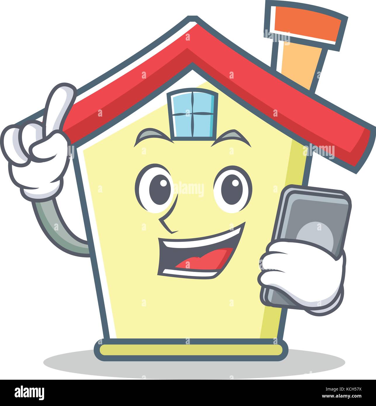 With phone house character cartoon style Stock Vector Image & Art - Alamy