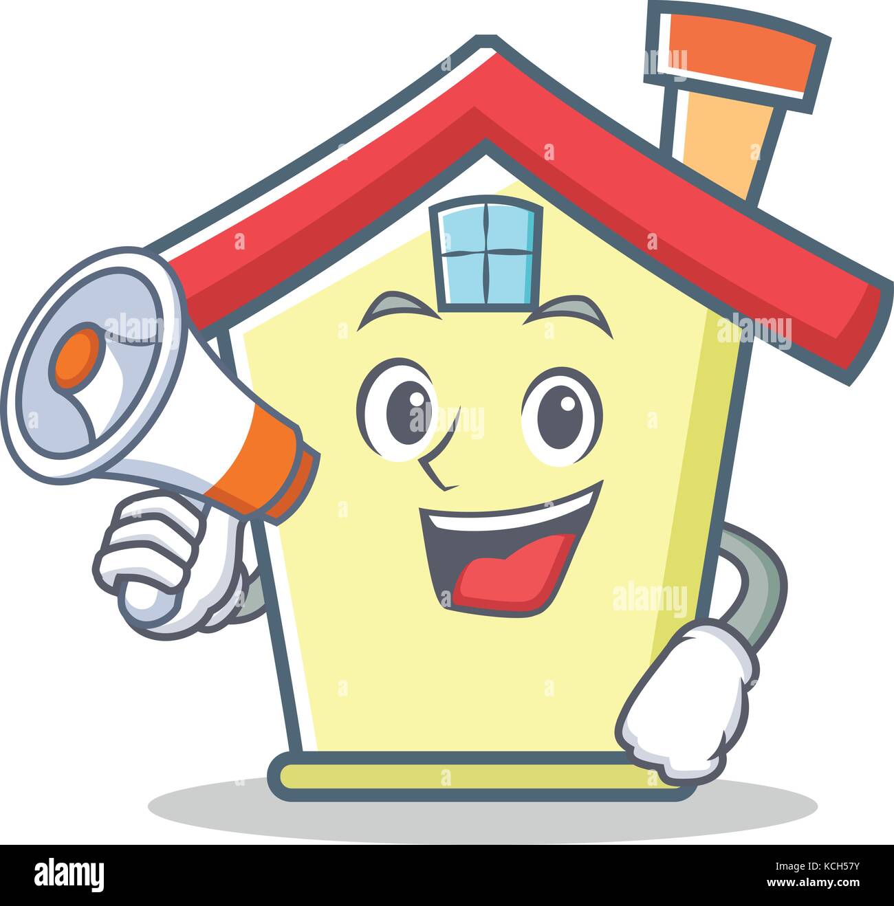 With megaphone house character cartoon style Stock Vector Image & Art ...